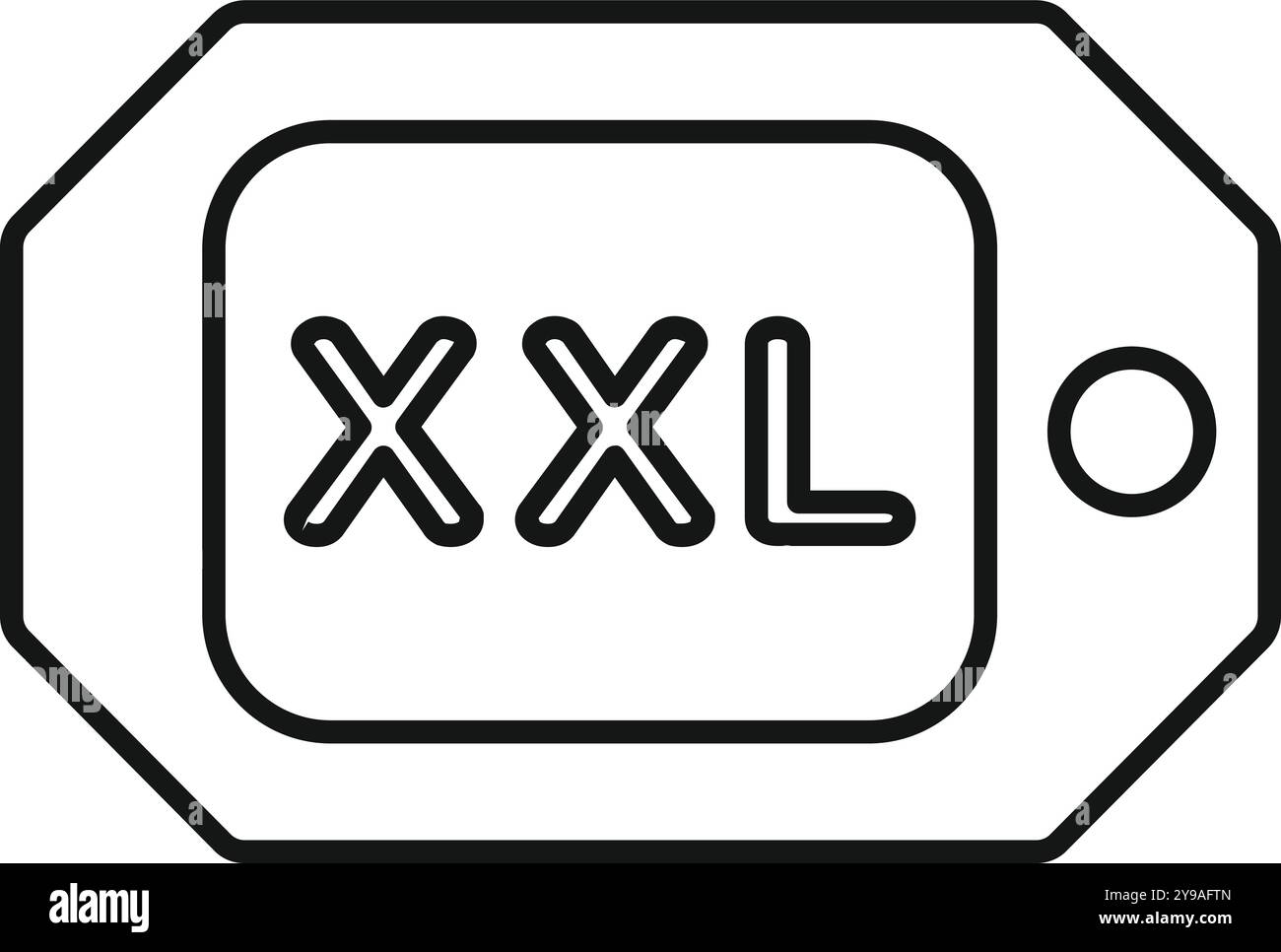 Xxl clothing size tag icon showing large dimensions outline style Stock ...