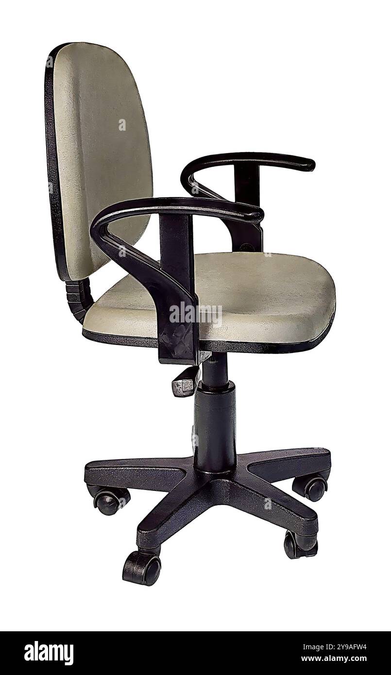 Rolling office chair with arm rests for sitting side view Stock Photo ...