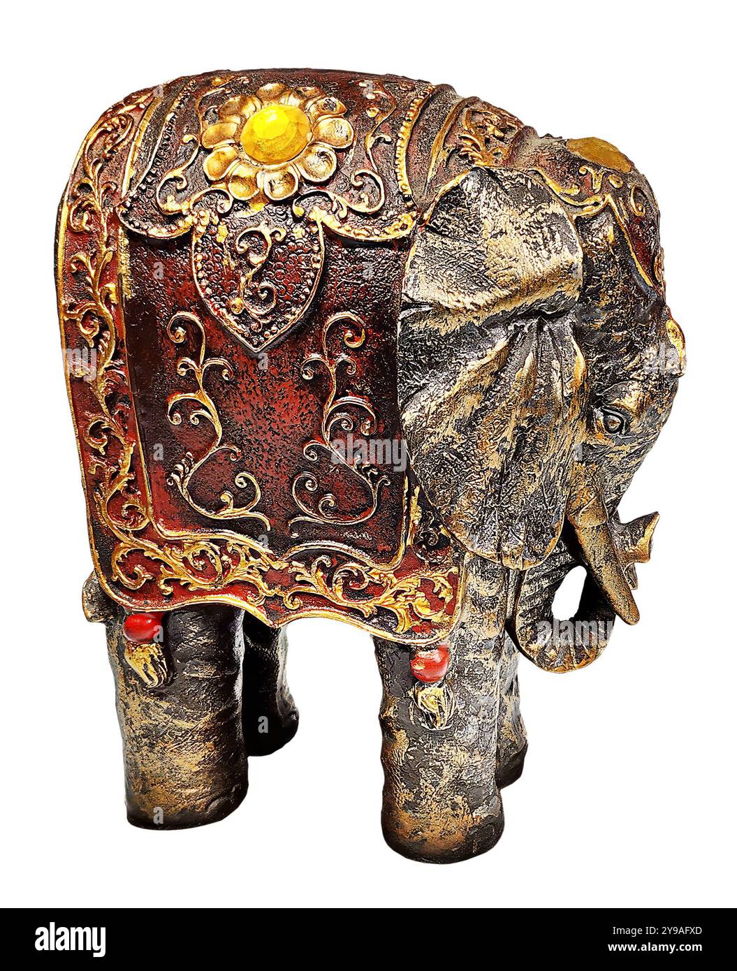 Ornately decorated Indian Elephant statue with gems Stock Photo - Alamy