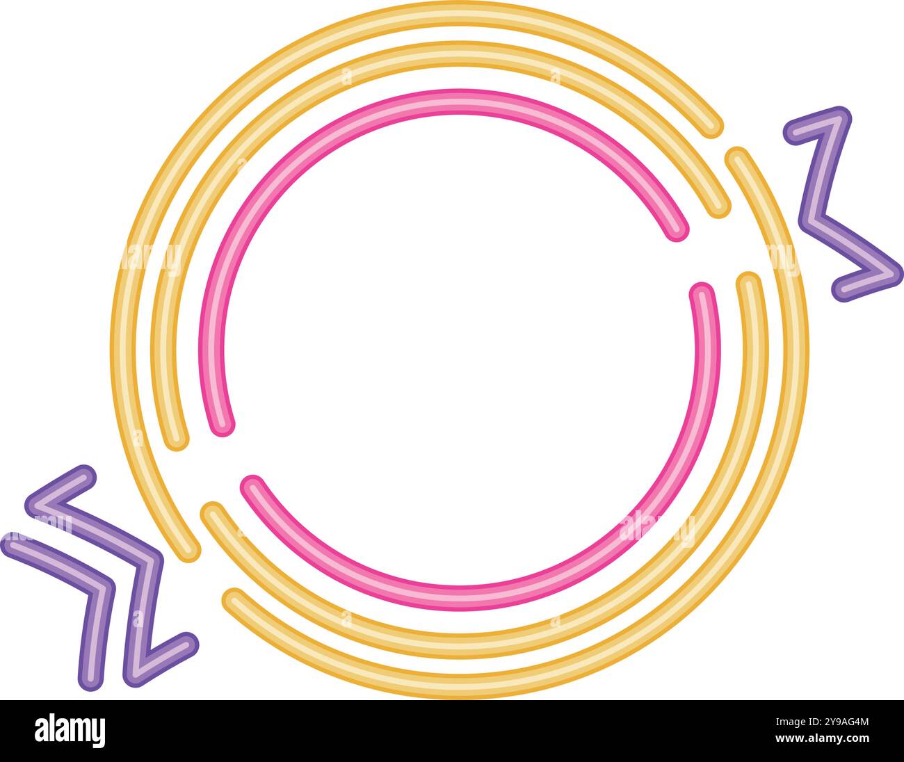 circular neon light label and ribbon Stock Vector Image & Art - Alamy