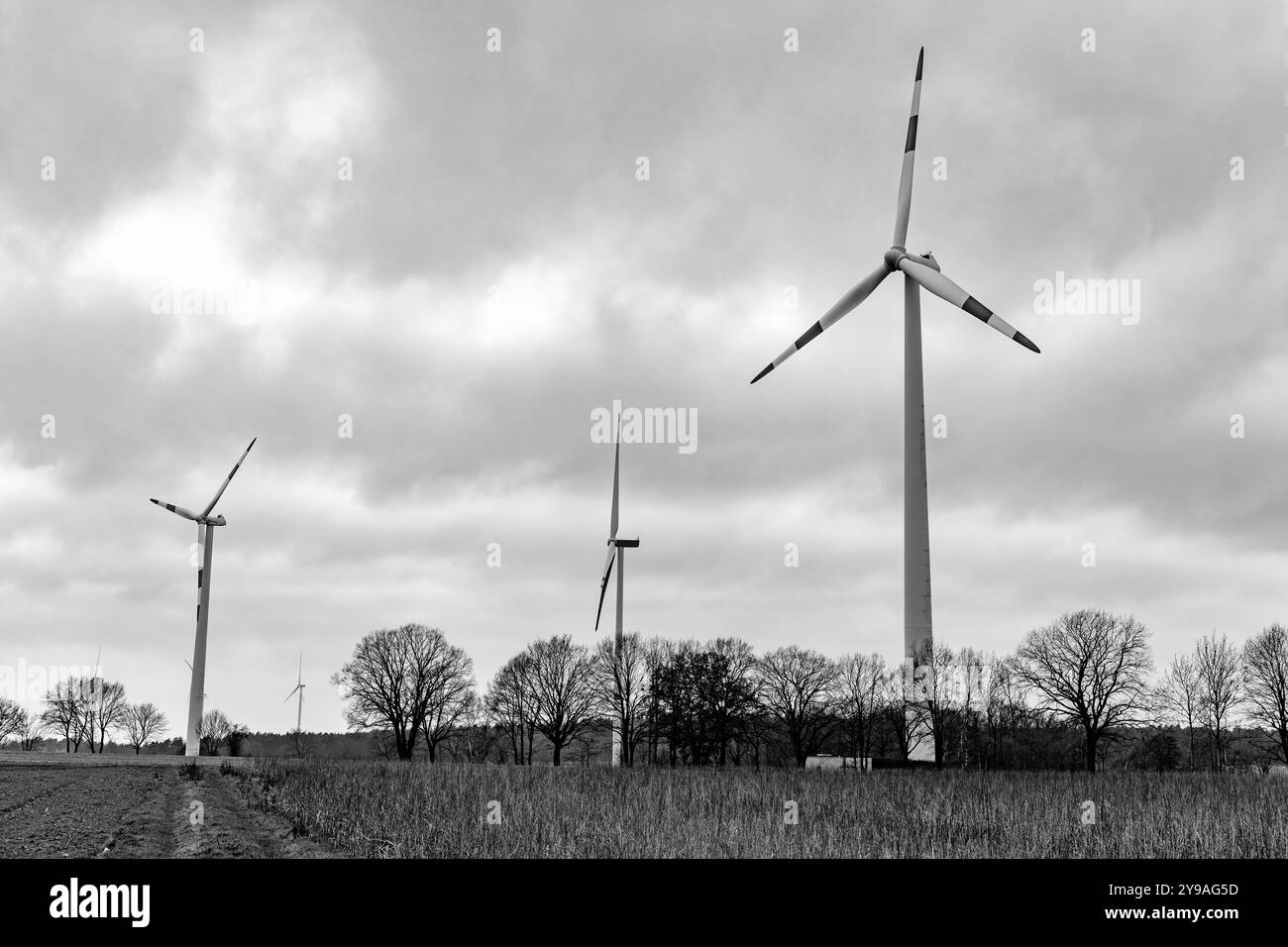 windmill turbines generating green energy. Windmills for power ...