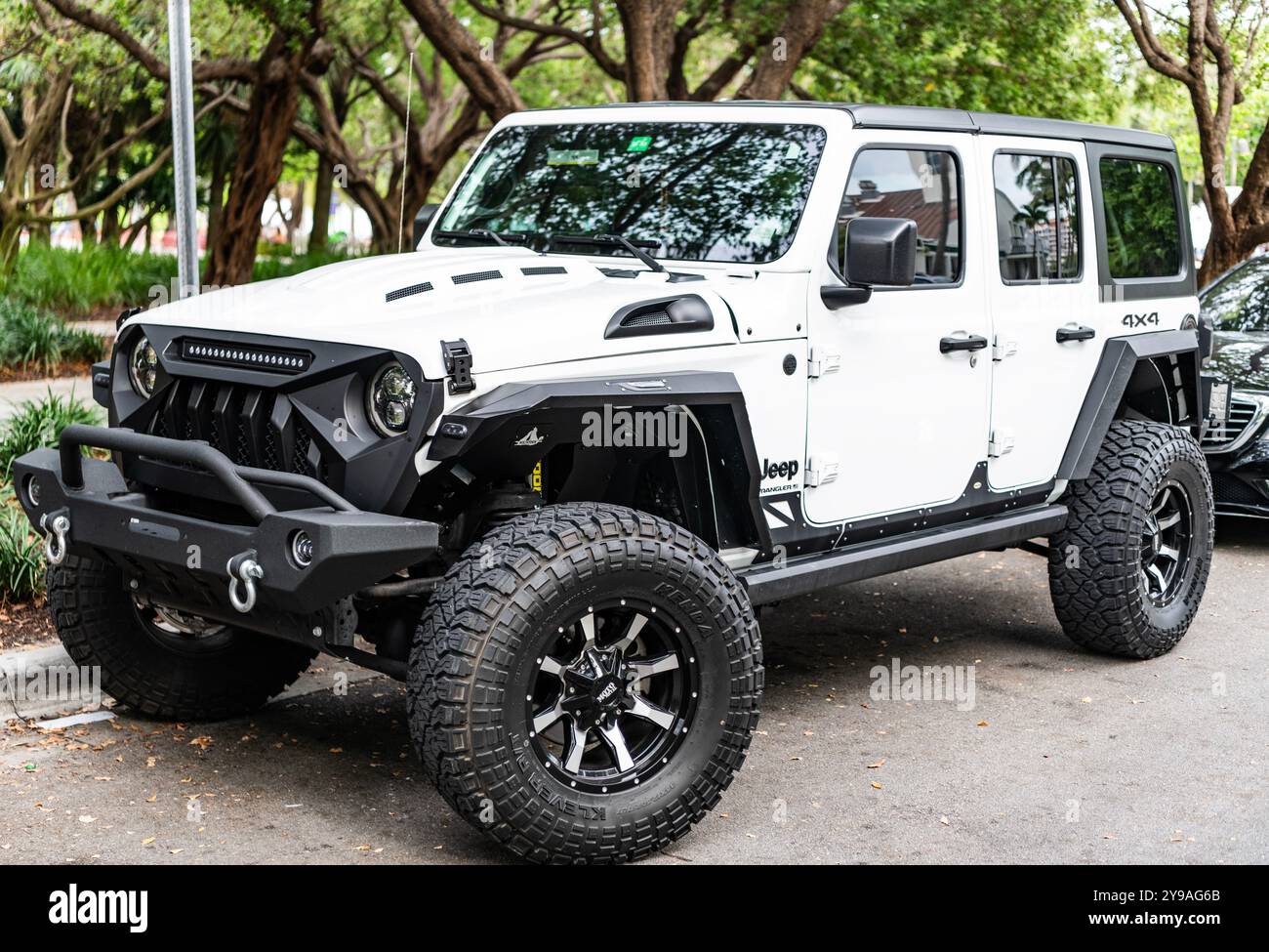 Miami Beach, Florida USA - June 10, 2024: 2018 Jeep Wrangler Unlimited ...