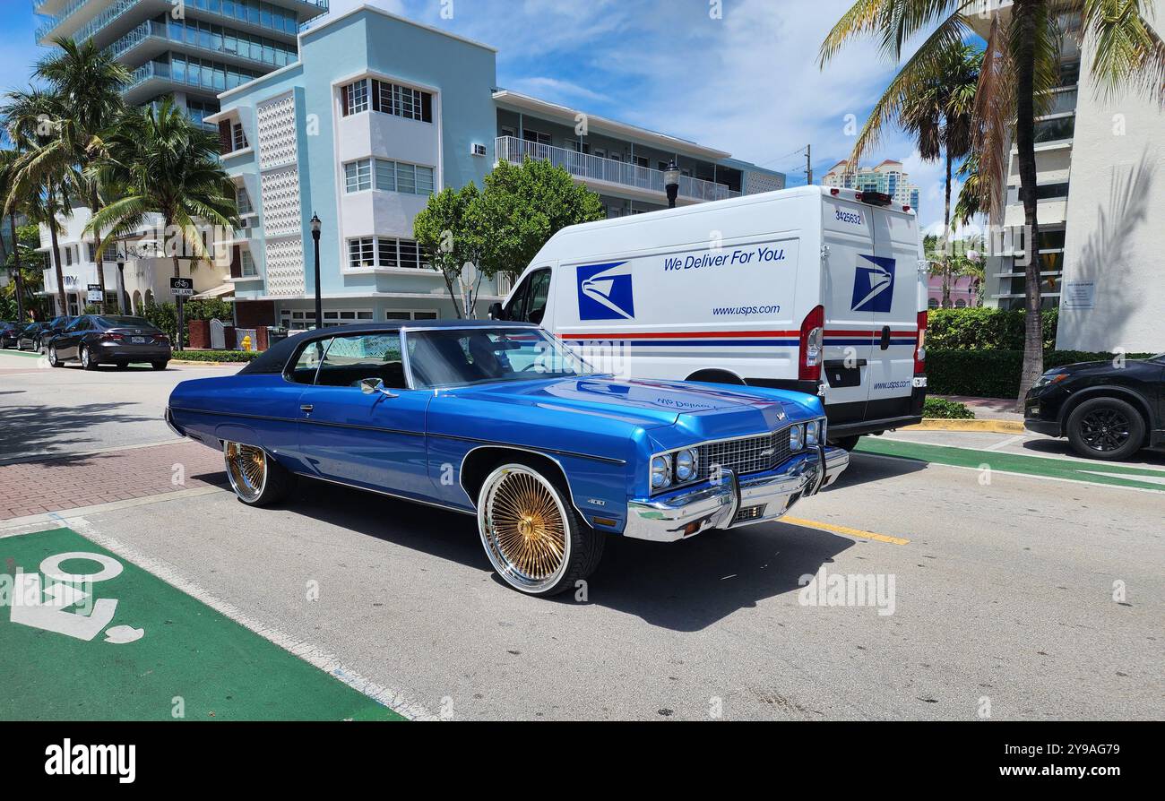 Miami Beach, Florida USA - June 8, 2024: 1973 Chevrolet Impala Coupe ...