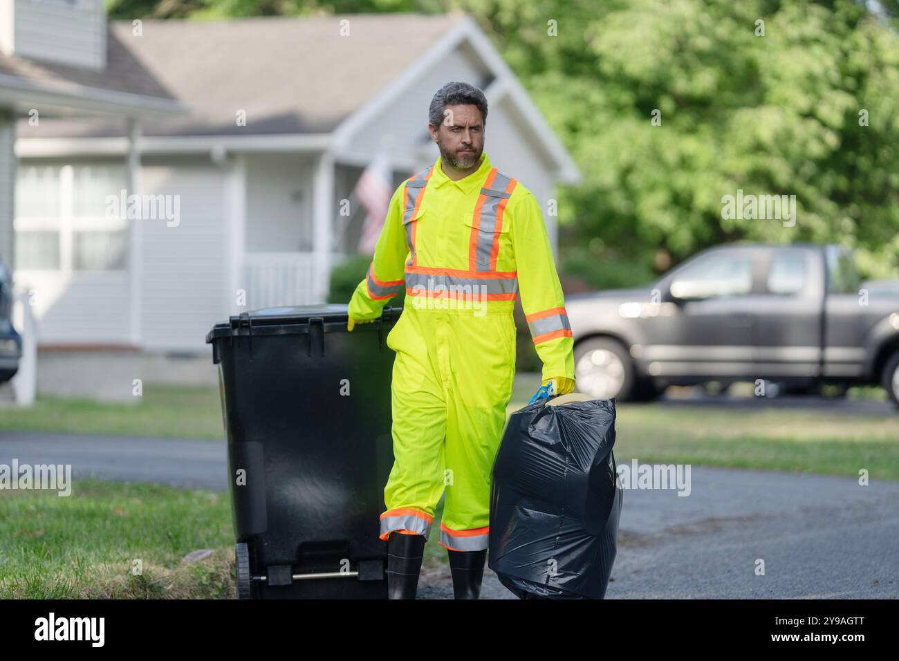 Environmental protection. Picking up garbage plastic for cleaning ...