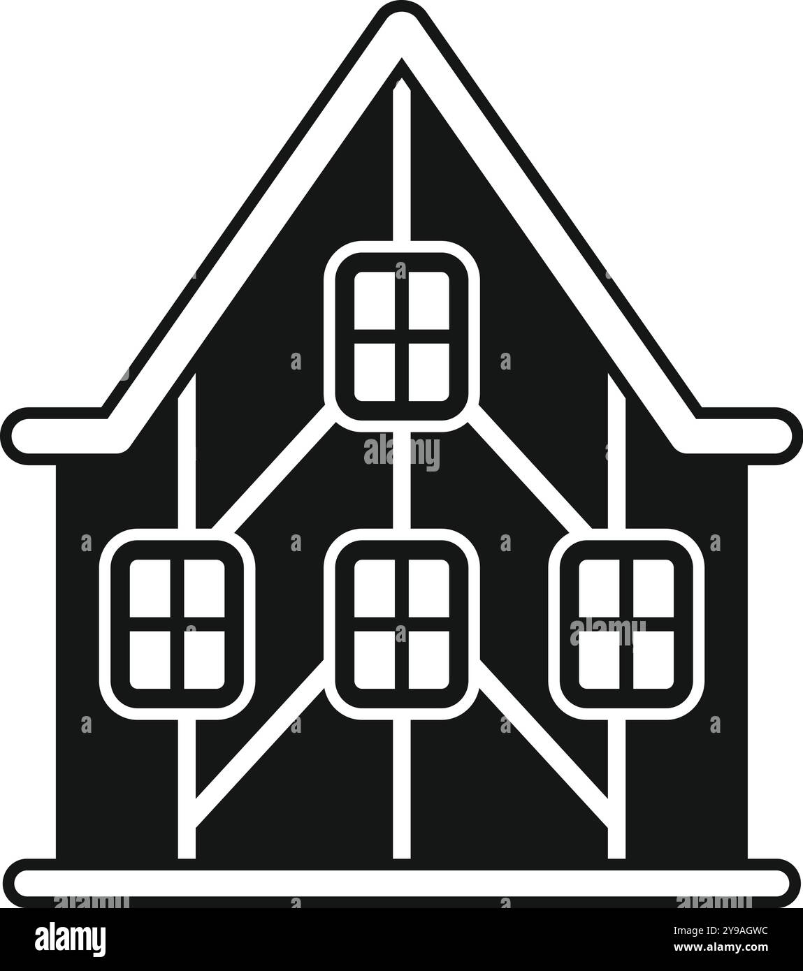 Black solid icon for a smart home automation system controlling house ...