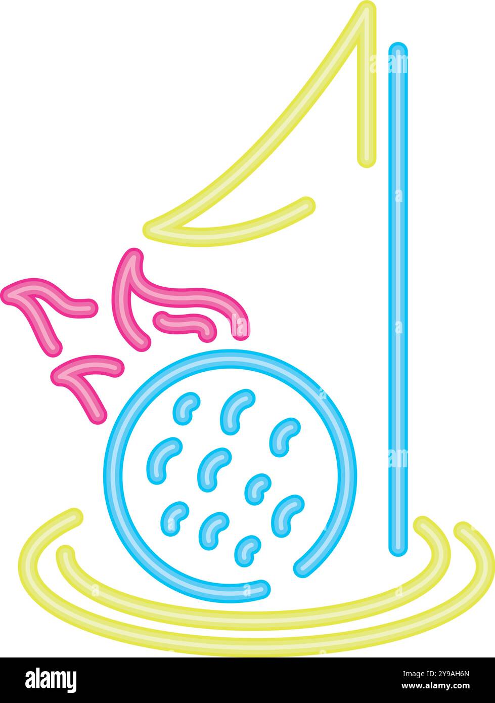 golf onfire sport neon style Stock Vector Image & Art - Alamy