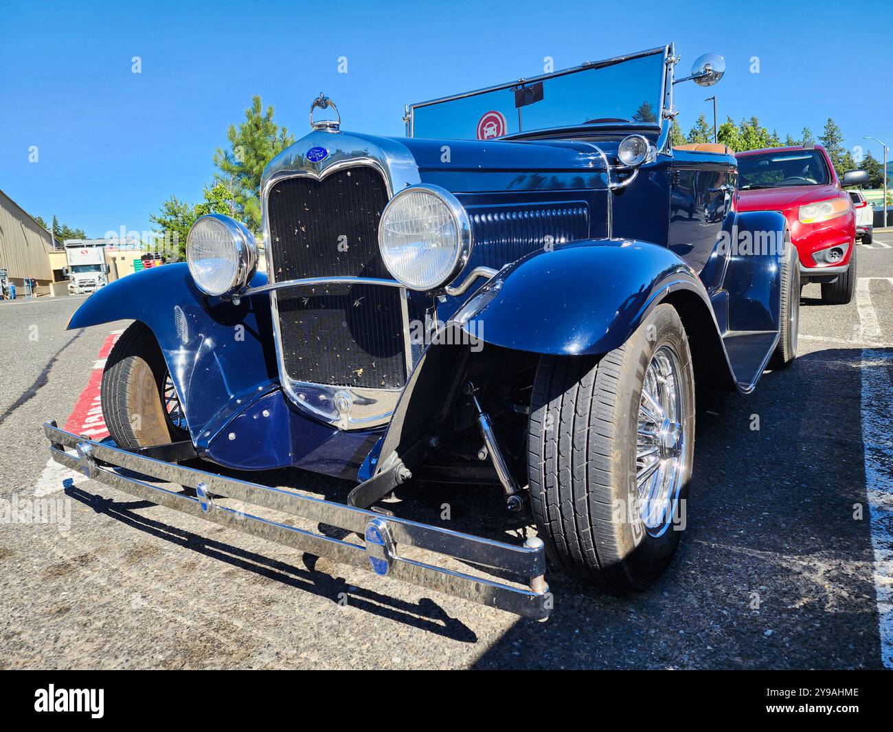 Seattle, WA, USA -July 4, 2024 : 1930 Ford Model A v8 Roadster blue ...