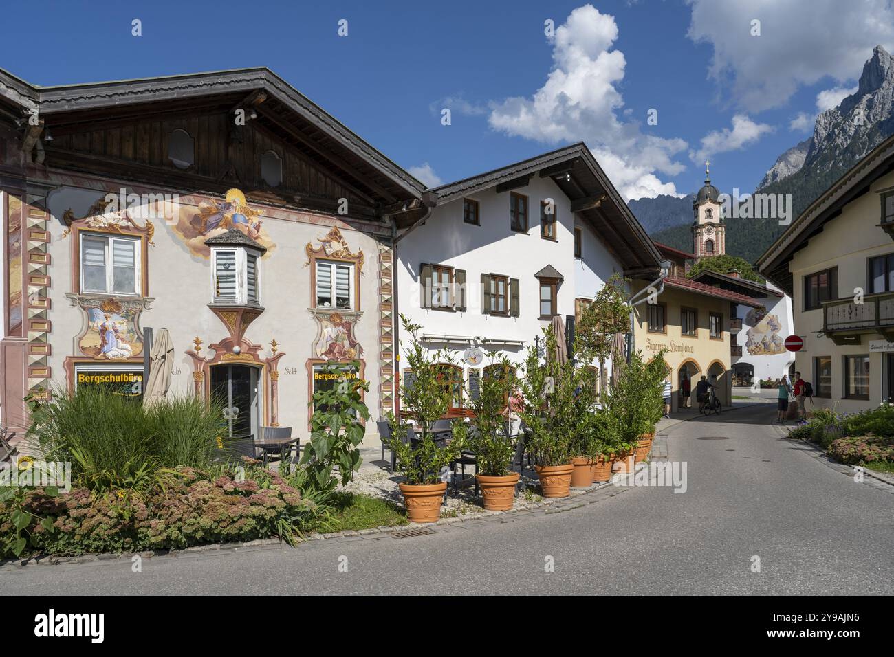 Typical Bavarian houses, Church of St Peter and Paul, Im Gries ...