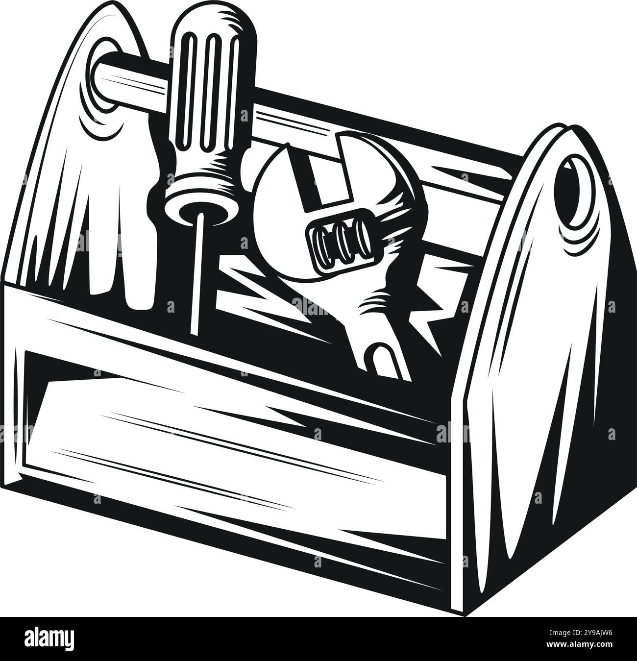 mechanic toolbox with wrench and screwdriver Stock Vector Image & Art ...
