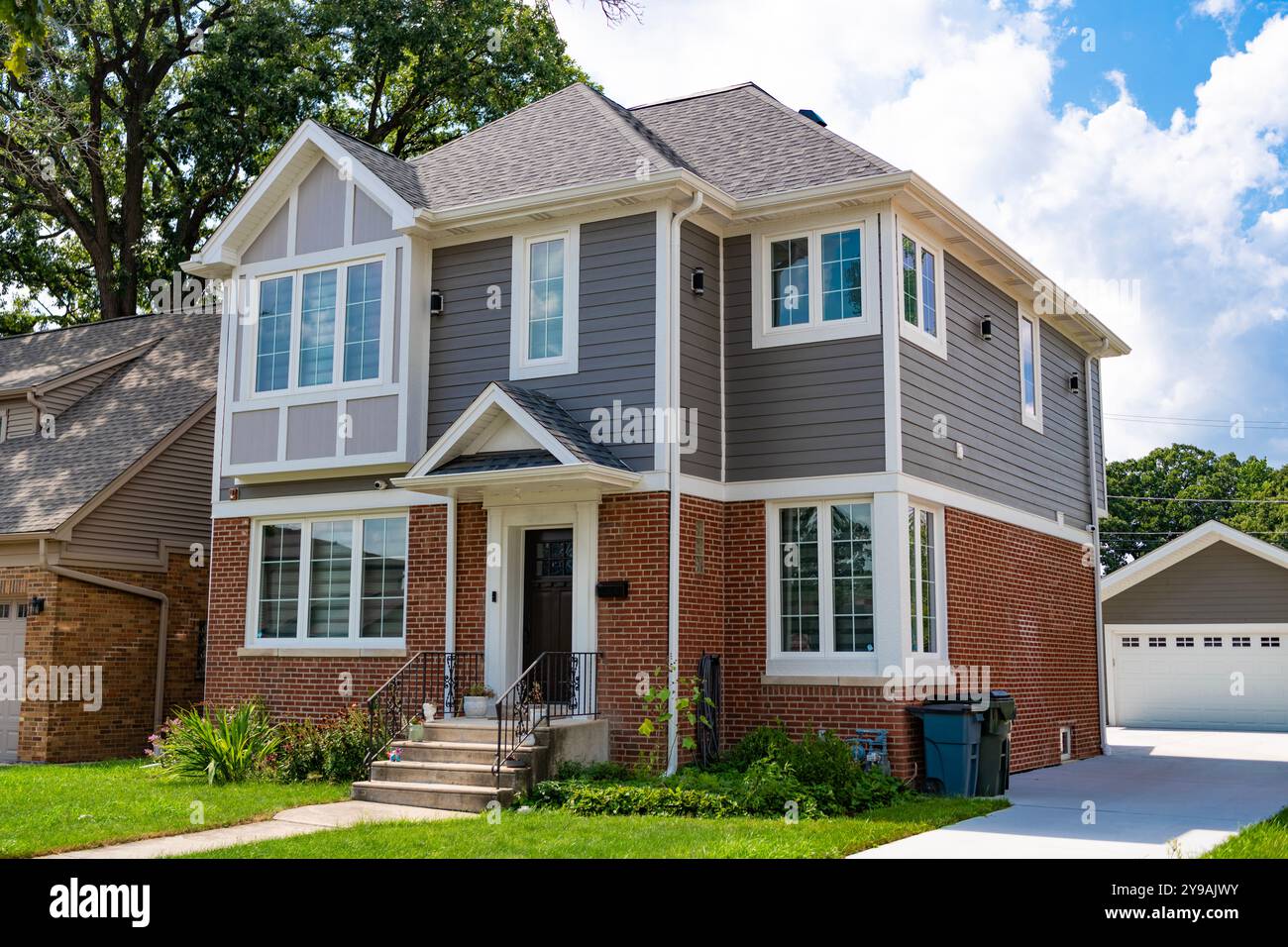 Private family home architecture. House exterior. Private house in ...