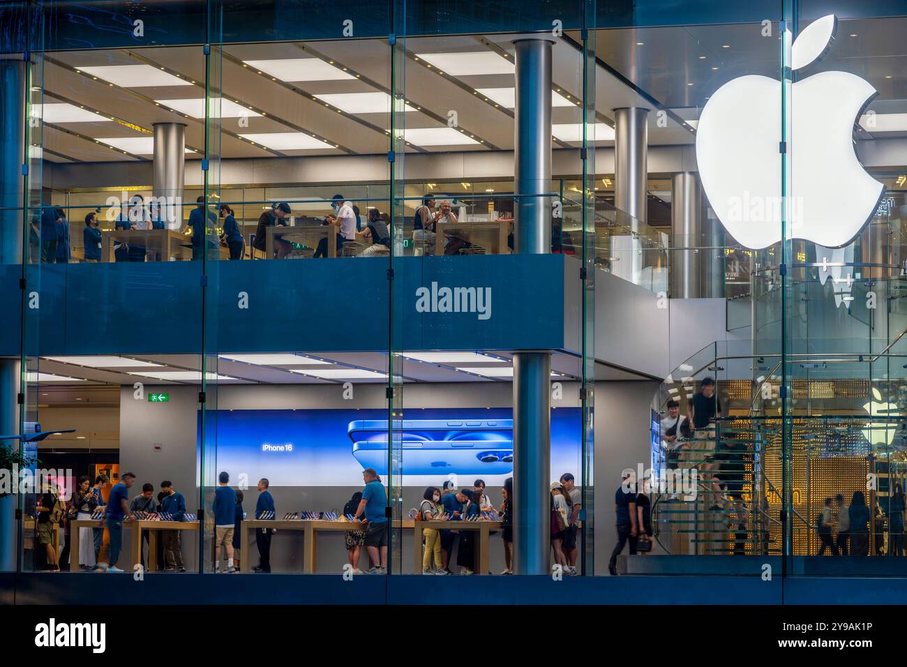 The new Apple iPhone 16 at the central Apple store, Hong Kong, China ...