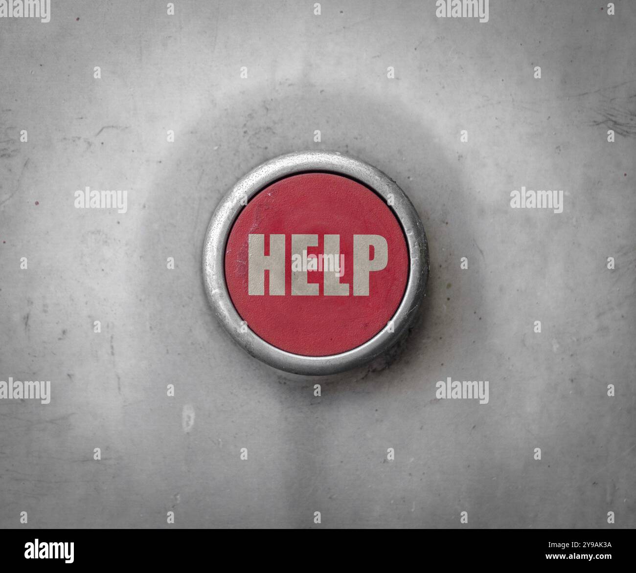 A Retro Filtered Image Of An Industrial Style Red Help Button Stock ...