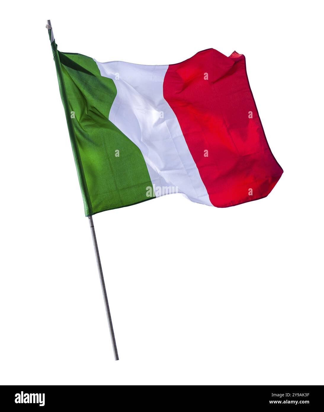 Isolated Italian Flag On A Pole Stock Photo - Alamy