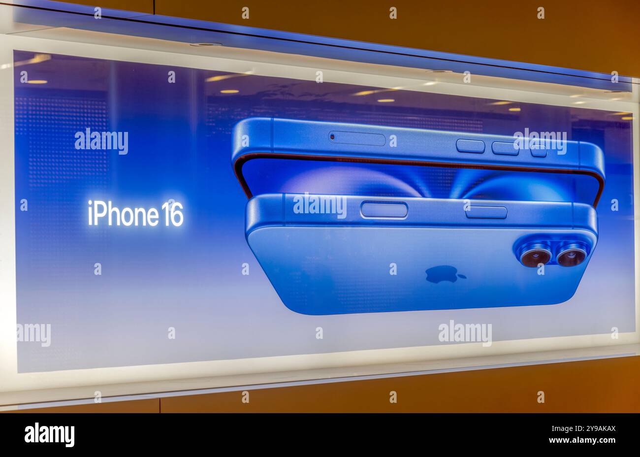 The new Apple iPhone 16 at the central Apple store, Hong Kong, China ...