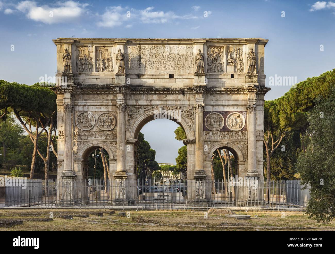 The Arch of Constantine is a triumphal arch in Rome, situated between ...