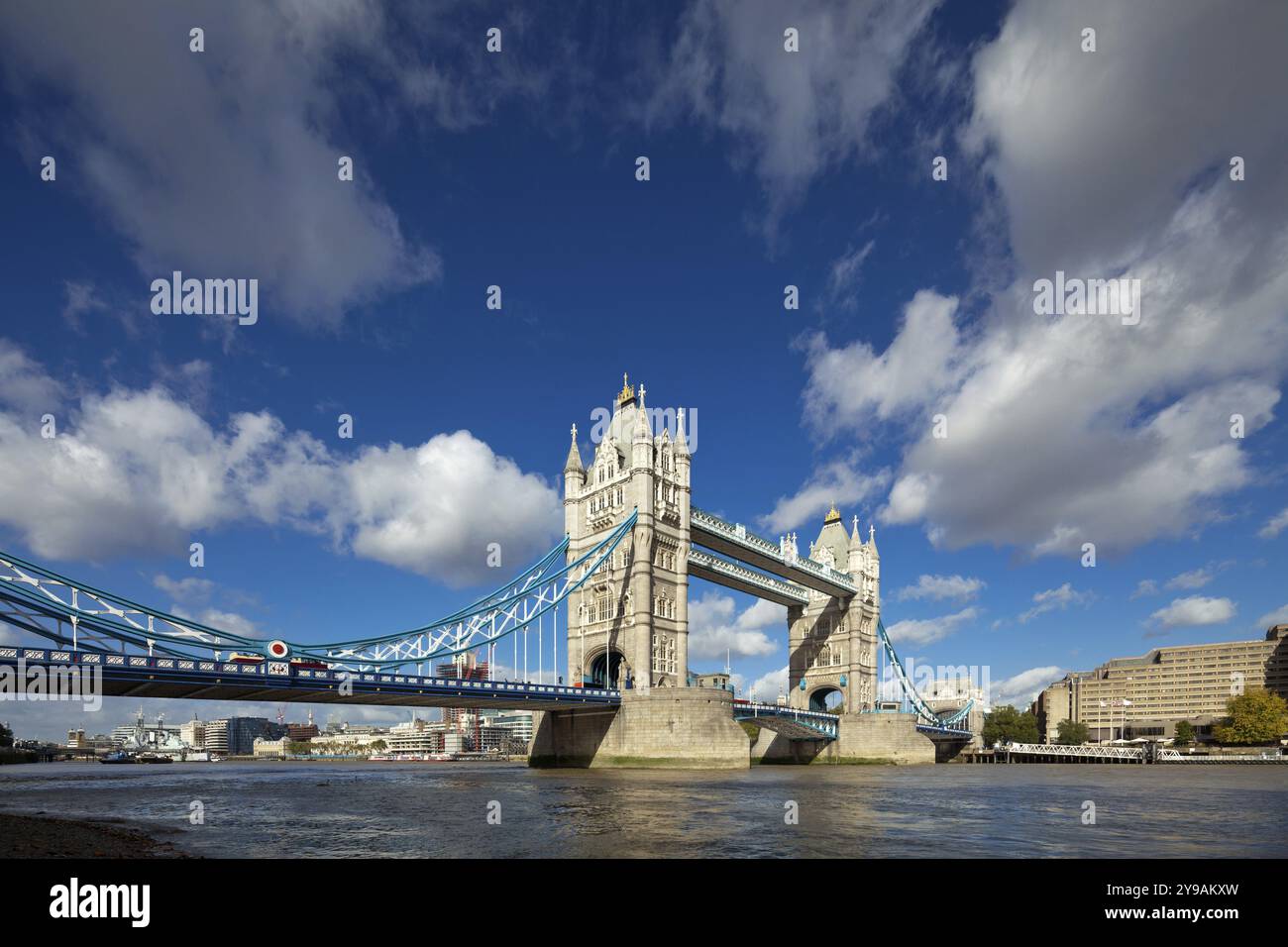 The famous Tower Bridge in London, UK. Sunny day. Photo taken tilt ...