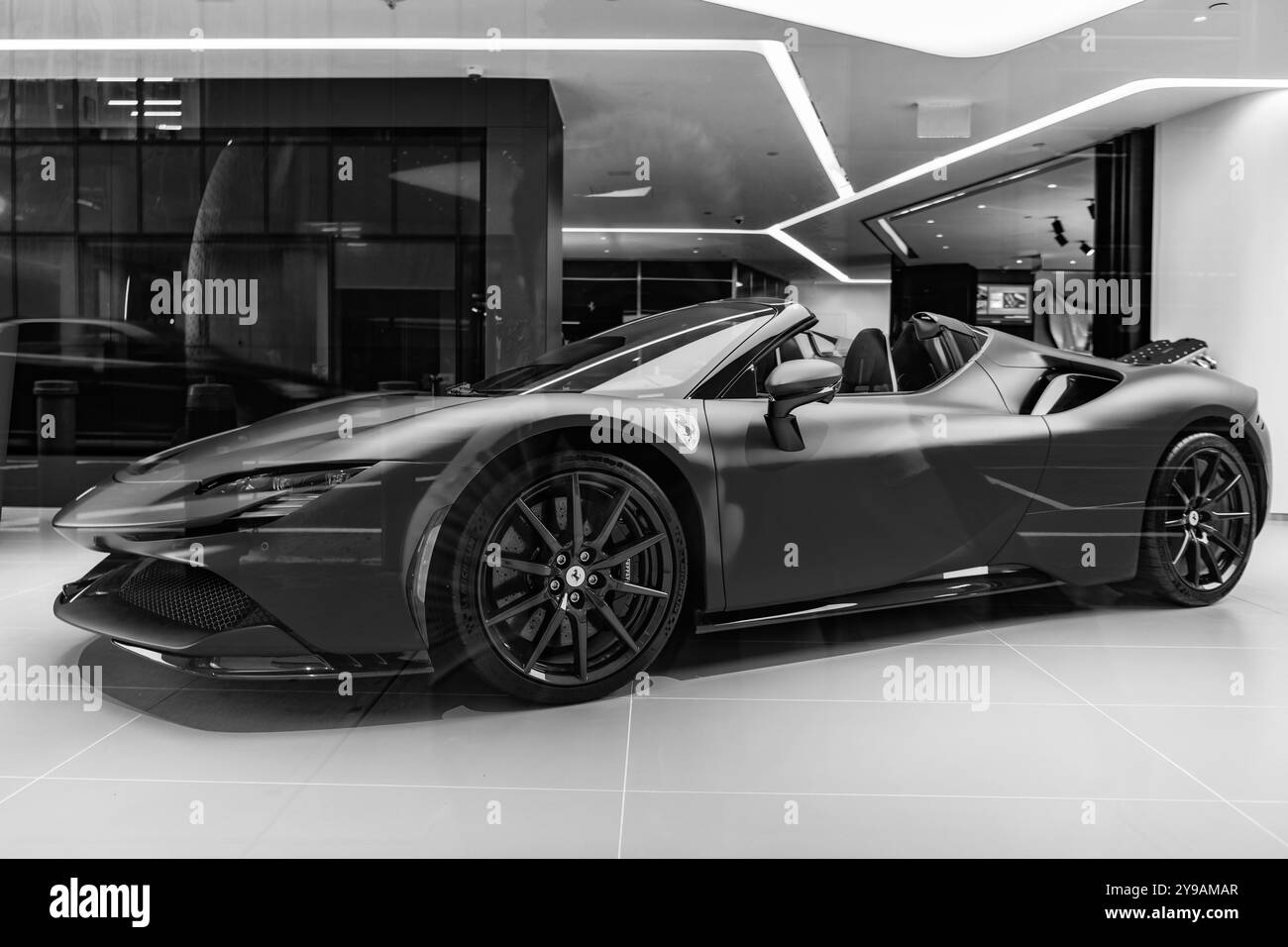 New York City, USA - August 09, 2023: Ferrari SF90 Stradale supercar ...