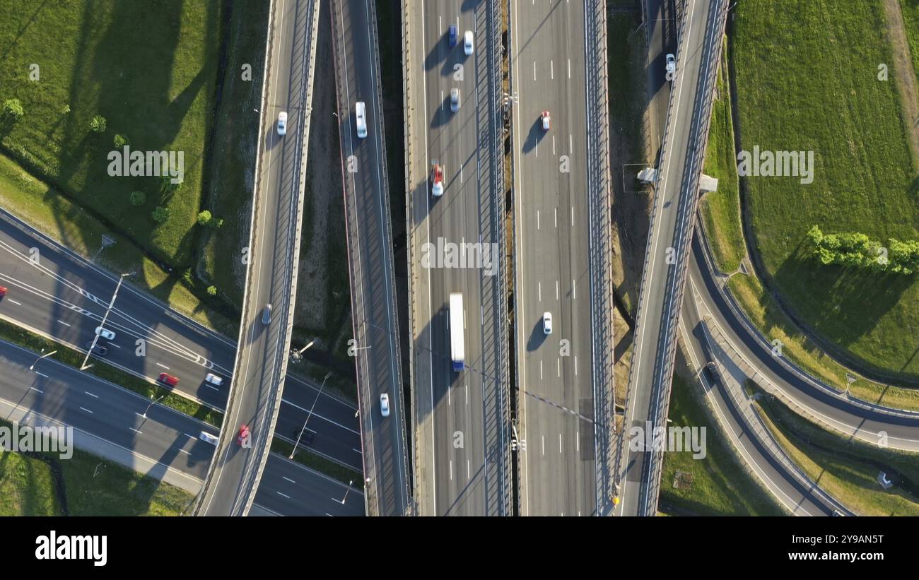 Aerial view road cars hi-res stock photography and images - Alamy