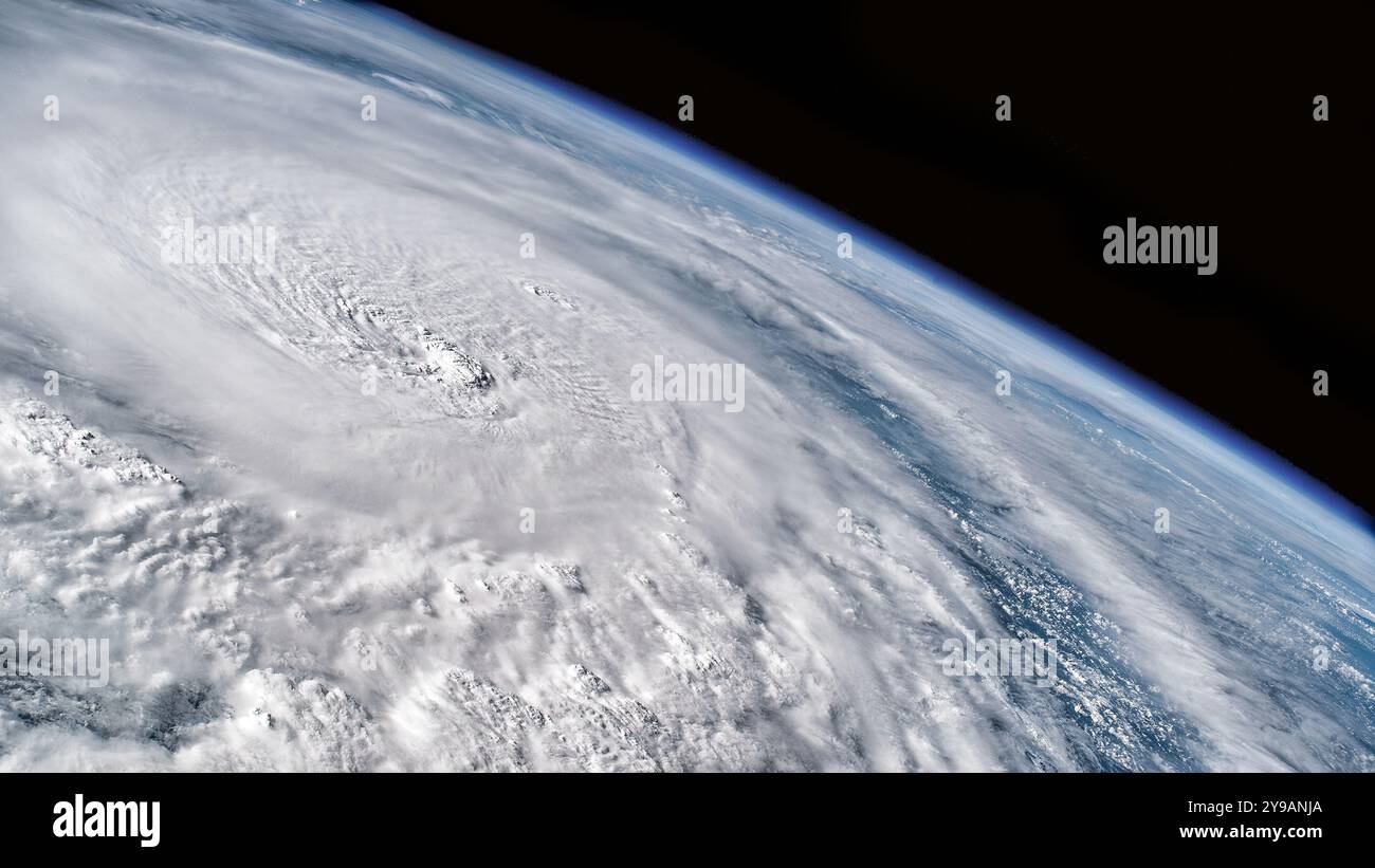 Hurricane Milton, pov from the ISS. Digital enhancement of an image by ...