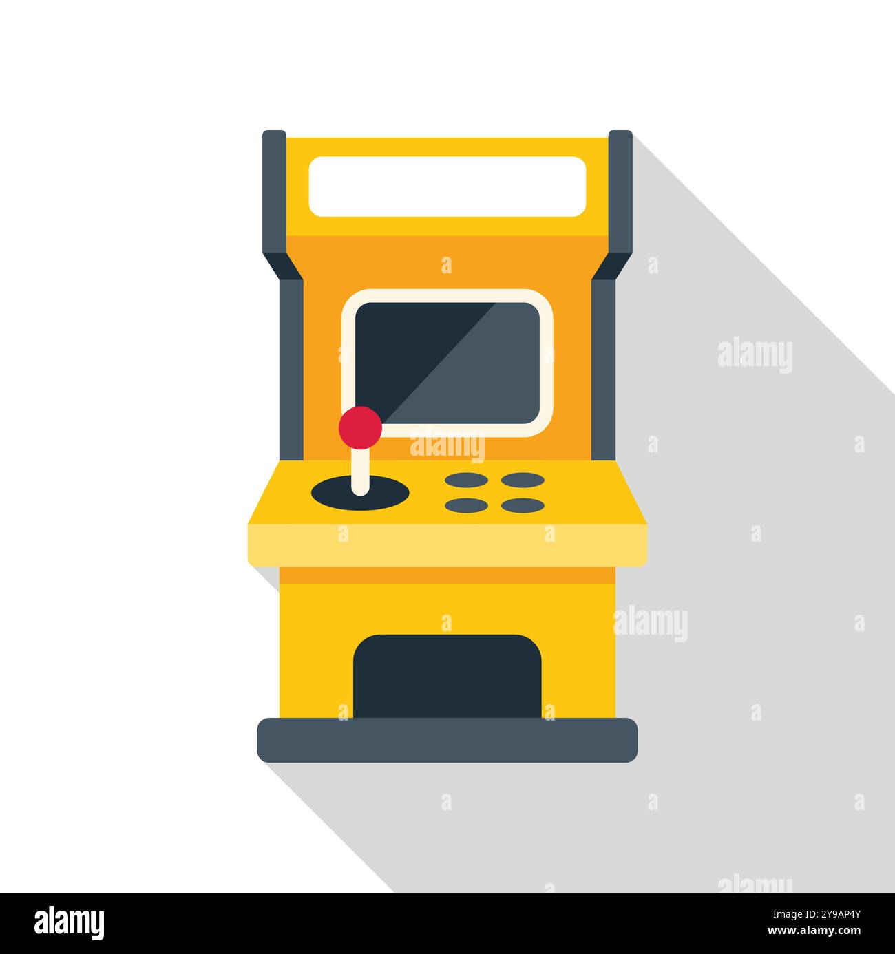 Yellow upright arcade game cabinet standing alone, inviting players to ...