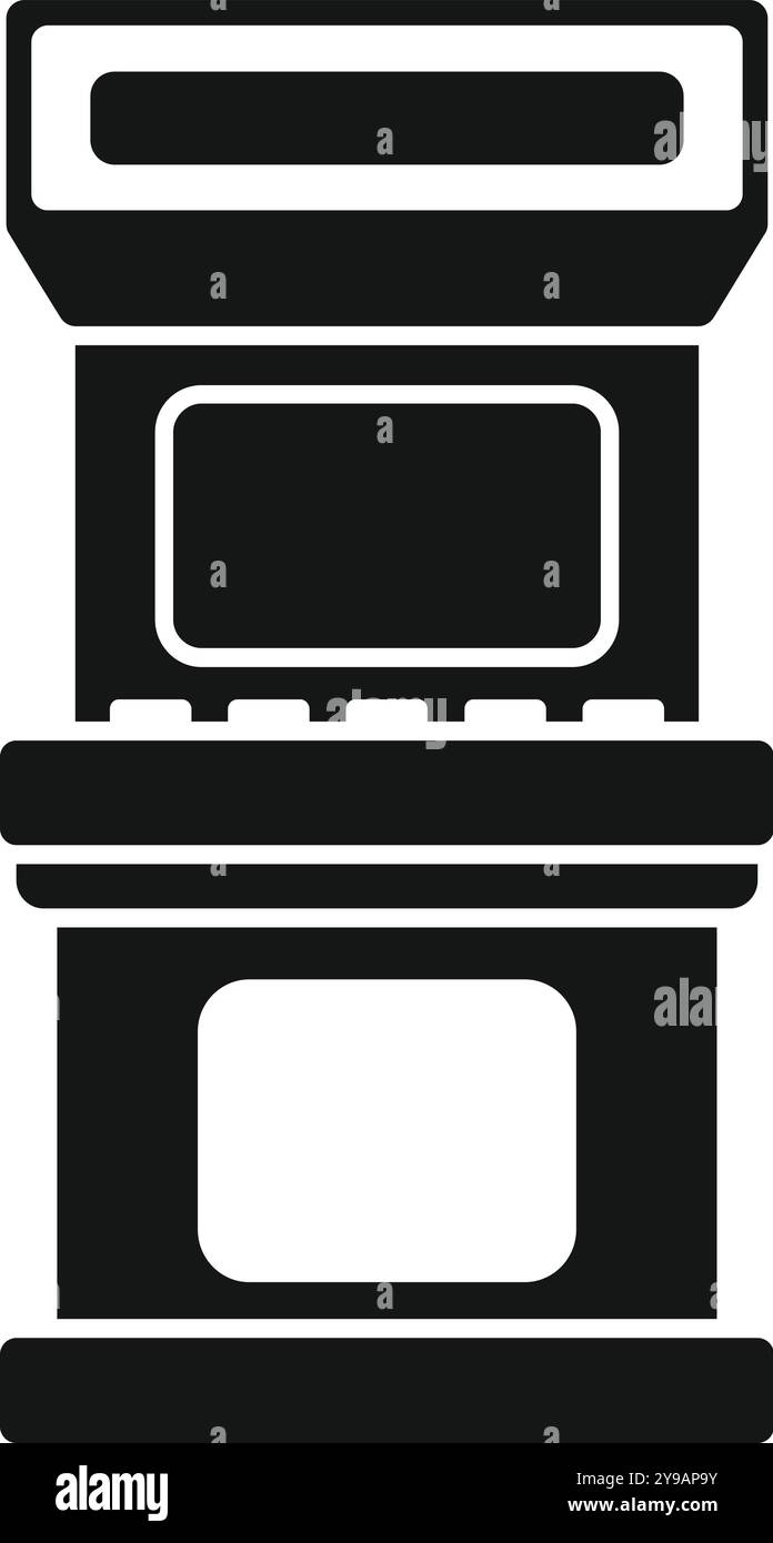Simple black and white vector of a classic arcade game, perfect for ...