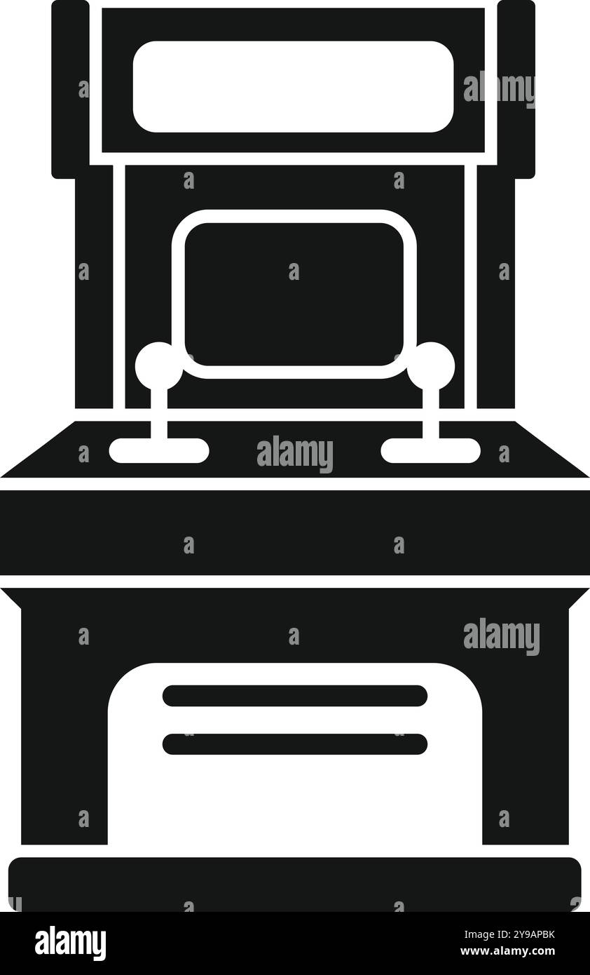 This vector illustration features a retro arcade game machine, perfect ...