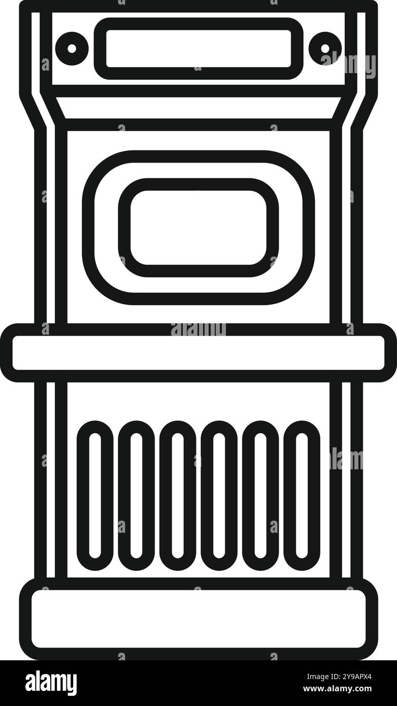Simple line drawing of an old fuel dispenser, illustrating the concept ...
