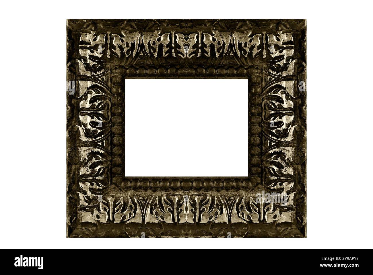 Thick unique frame rectangular rough wide carved creative template ...