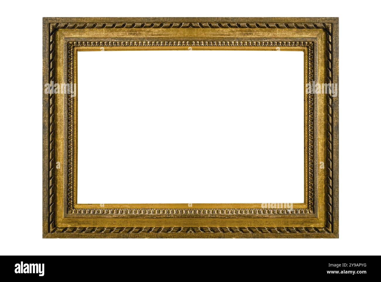 Carved wooden frame decorative brown wood isolated empty blank ...