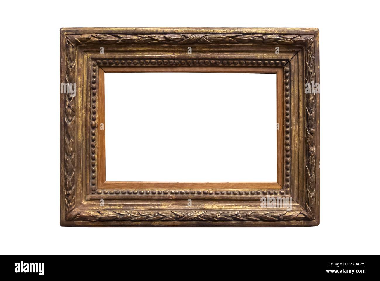 Carved wooden frame decorative brown wood isolated empty blank ...