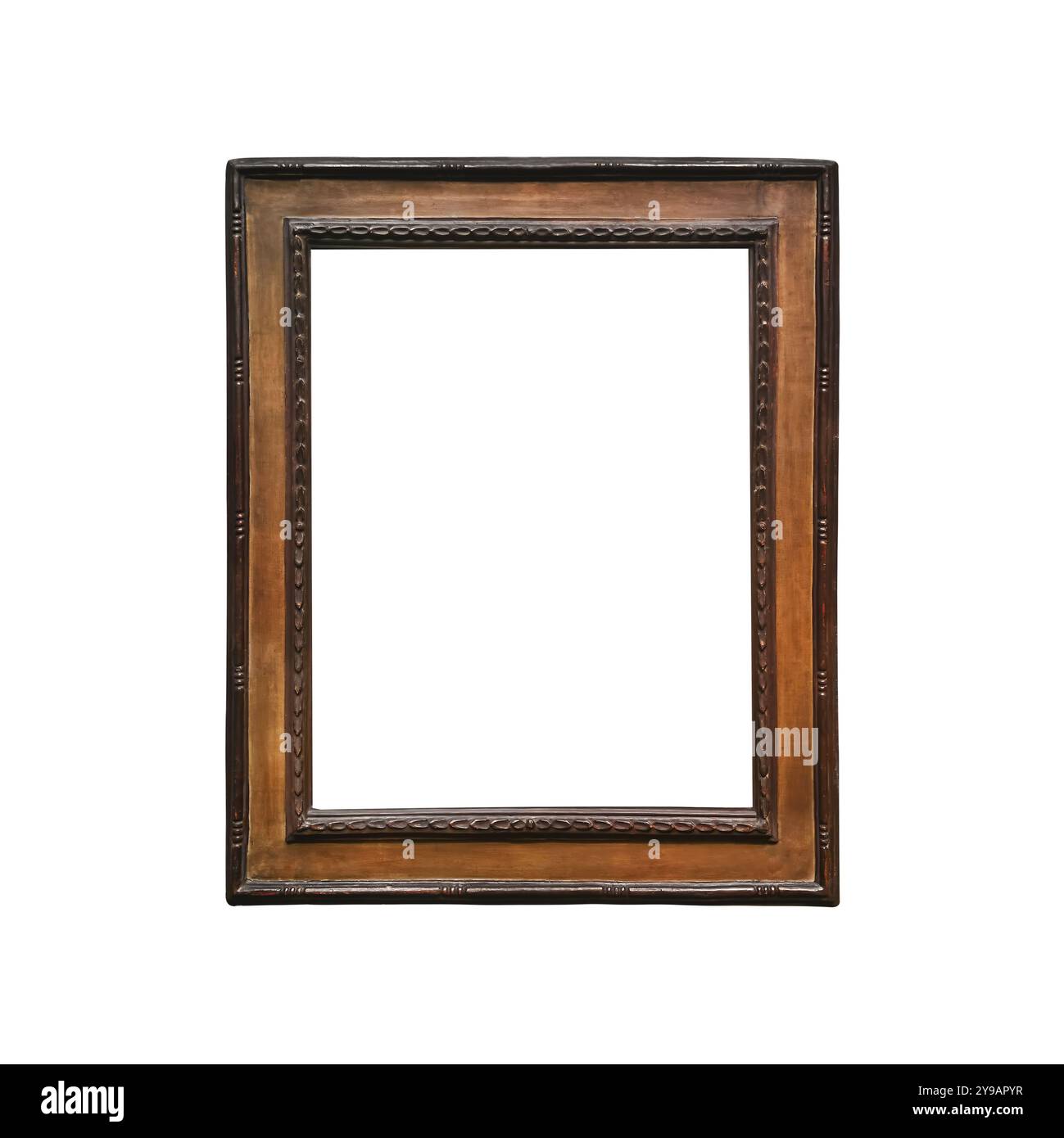 Carved wooden frame decorative brown wood isolated empty blank ...