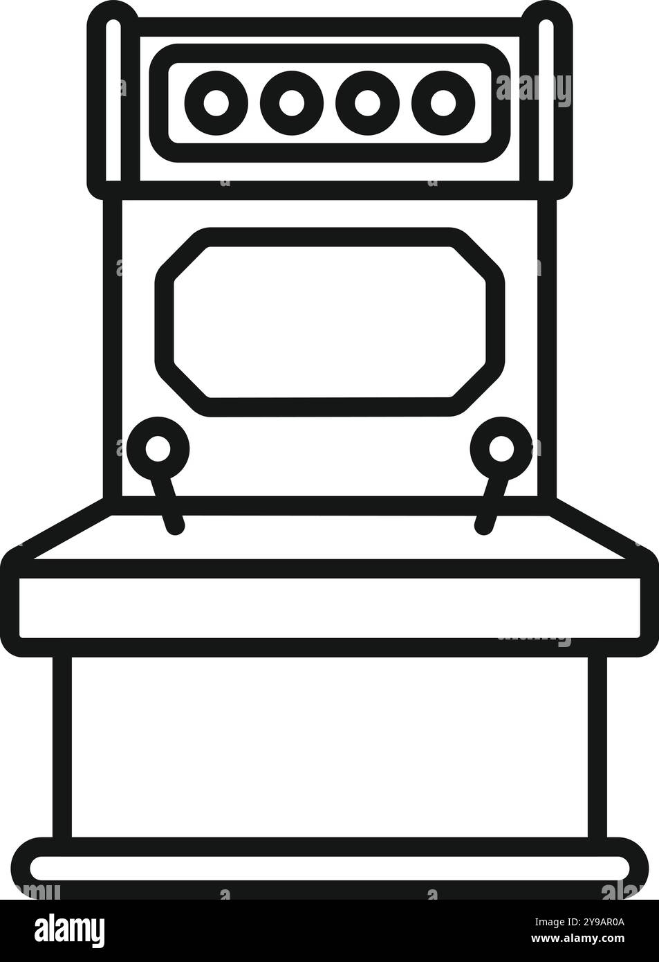 Line art icon of a classic arcade game machine, evoking nostalgia for ...