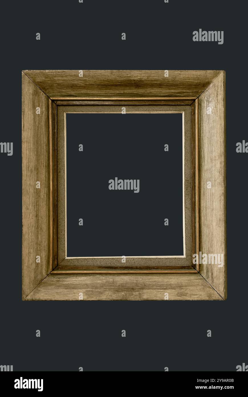 Wide broad thick wooden frame template overlay isolated empty border ...