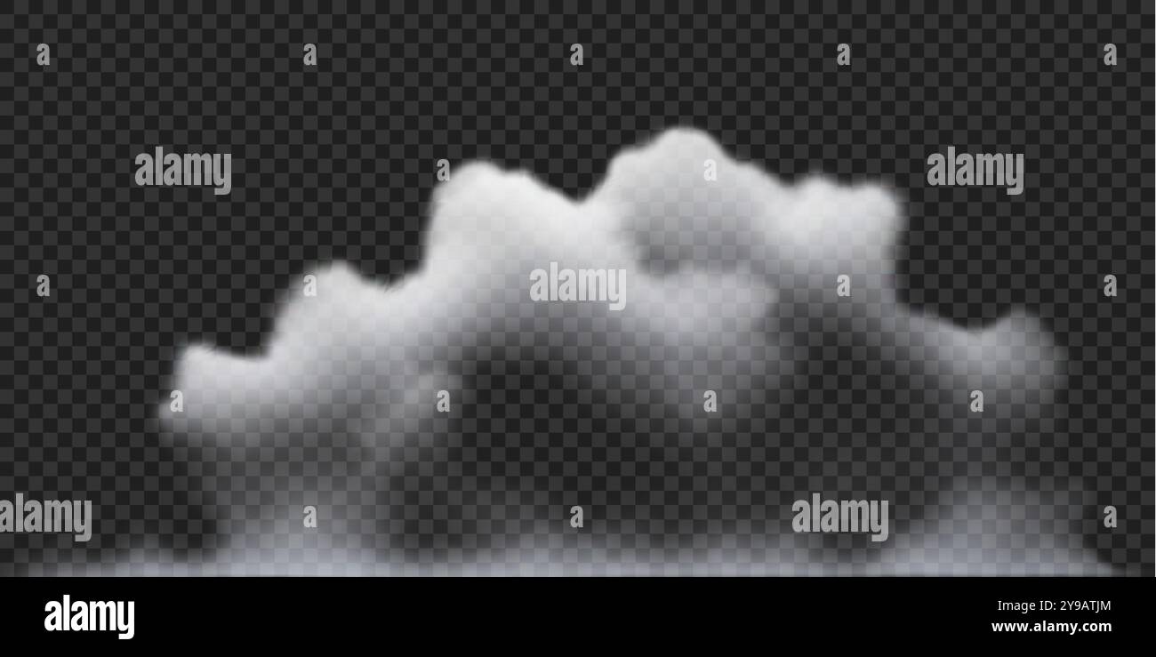 Water haze, smoke clouds, white fog. Vector realistic illustration ...