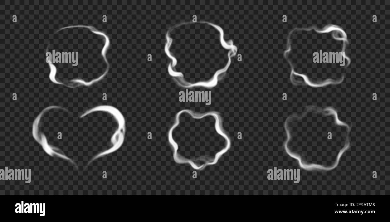 Realistic smoke steam circles hi-res stock photography and images - Alamy