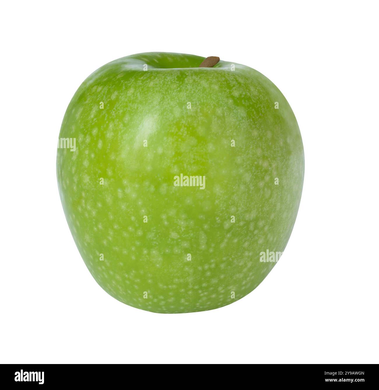 Fresh green apple side view on white Stock Photo - Alamy
