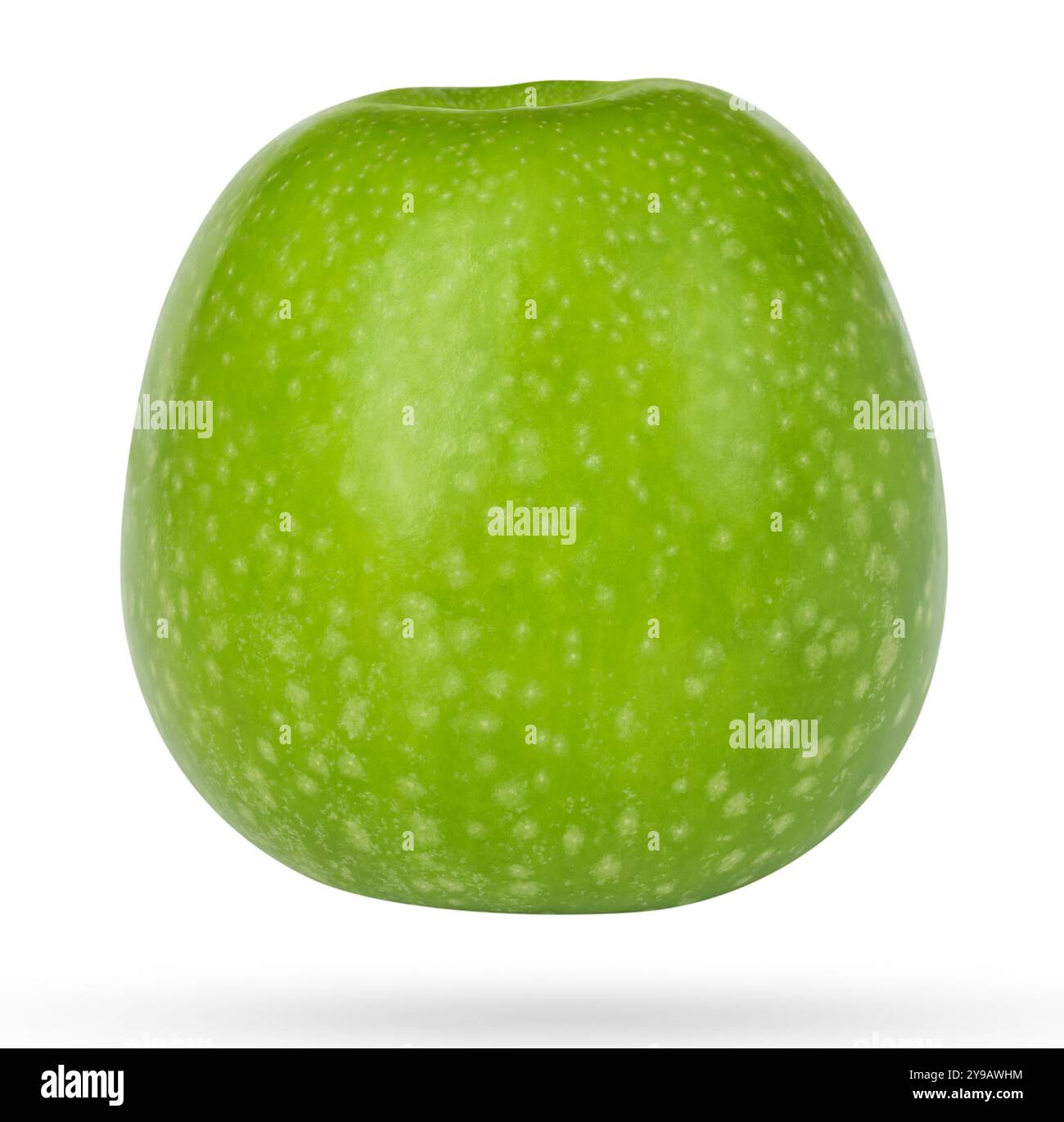 Whole green apple with spots with shadow on white Stock Photo - Alamy