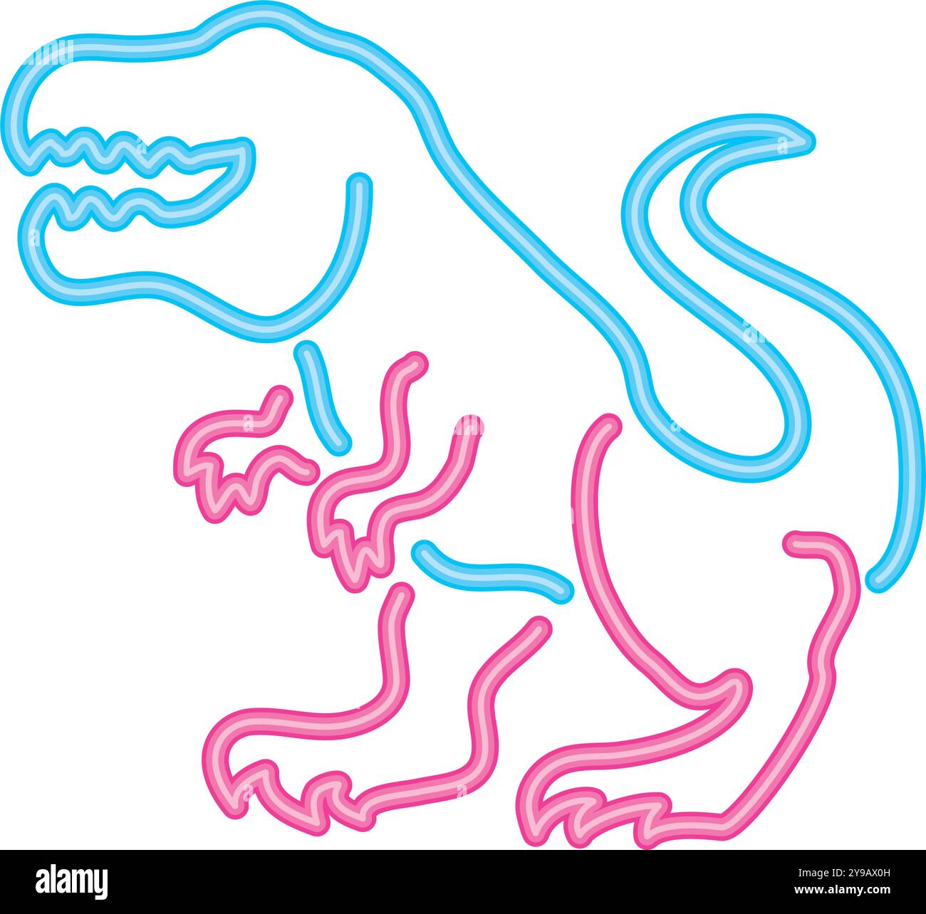 Neon dinosaur tyrannosaurus rex hi-res stock photography and images - Alamy