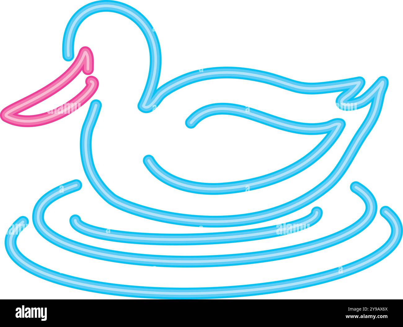 duck in water neon lights animal Stock Vector Image & Art - Alamy