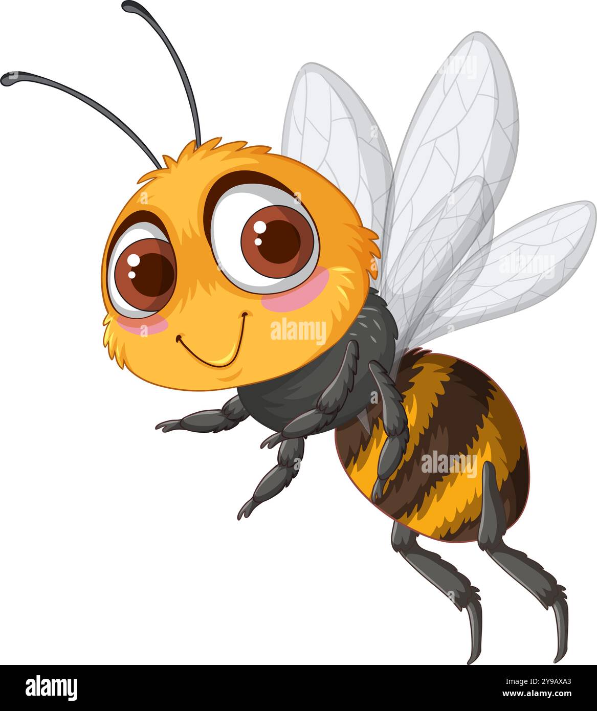 Adorable bee with big eyes and wings Stock Vector Image & Art - Alamy