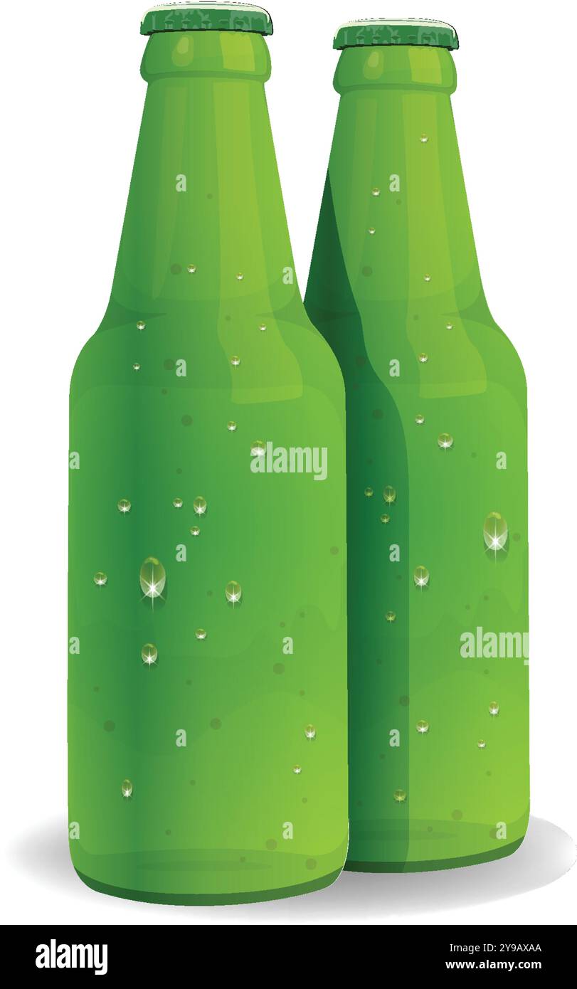 Two bottles beer in Stock Vector Images - Alamy