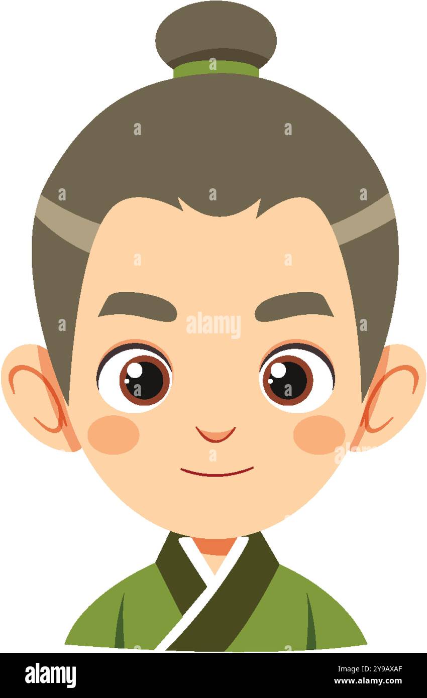 Cartoon character in traditional Chinese attire Stock Vector Image ...