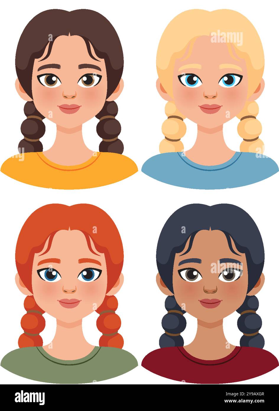 Four women with different hair colors Stock Vector Image & Art - Alamy