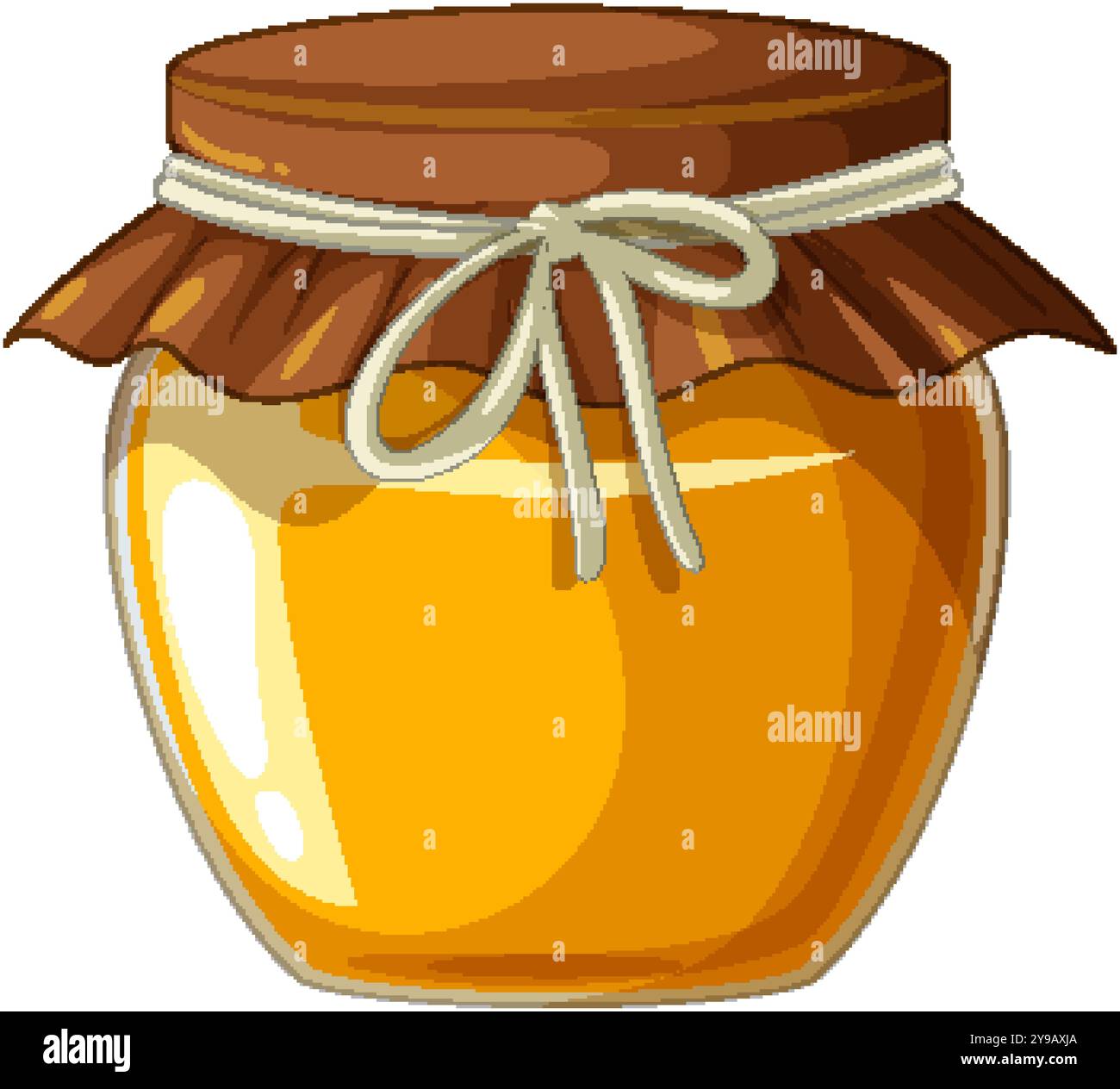 A jar filled with golden honey, tied with string Stock Vector Image ...