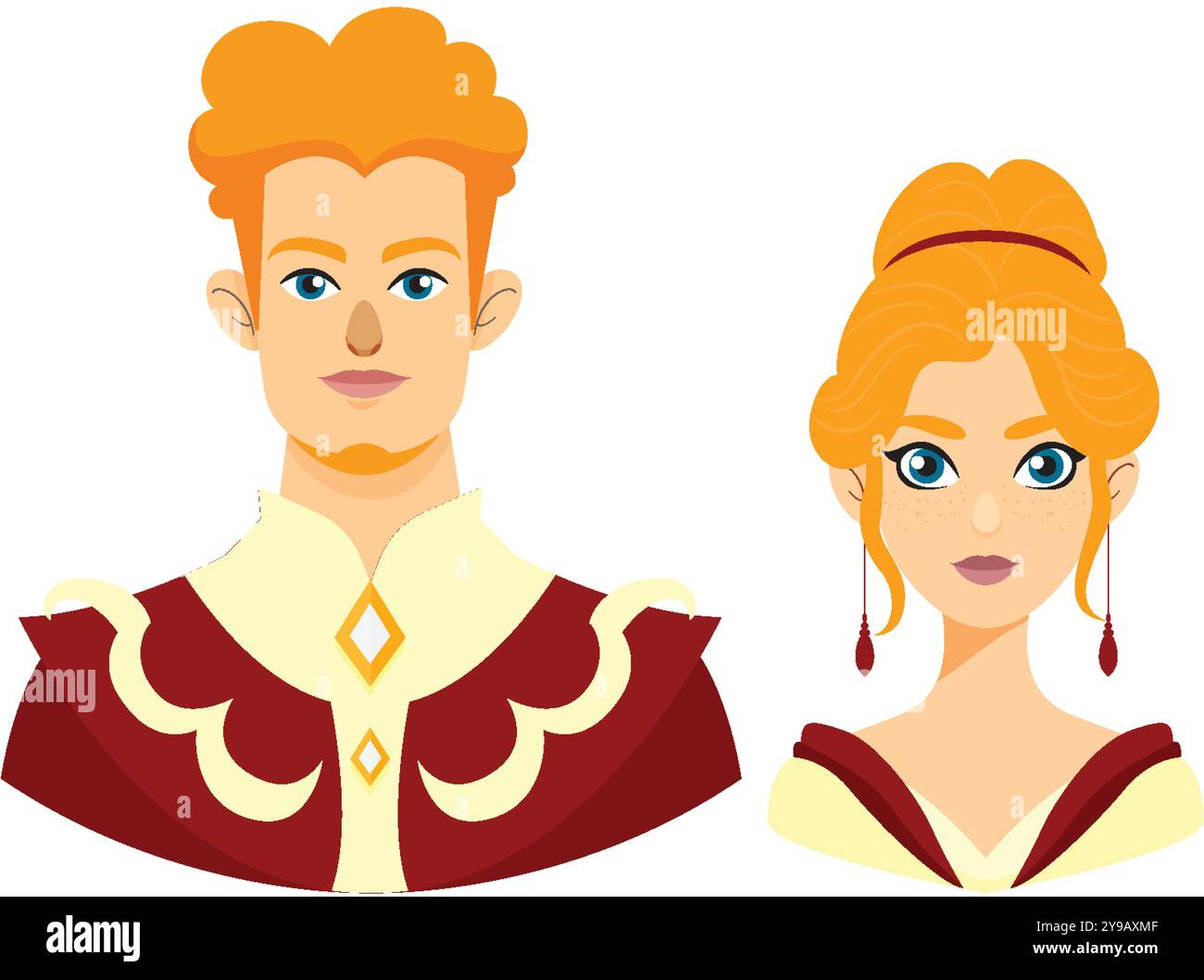 Illustration of a prince and princess Stock Vector Image & Art - Alamy