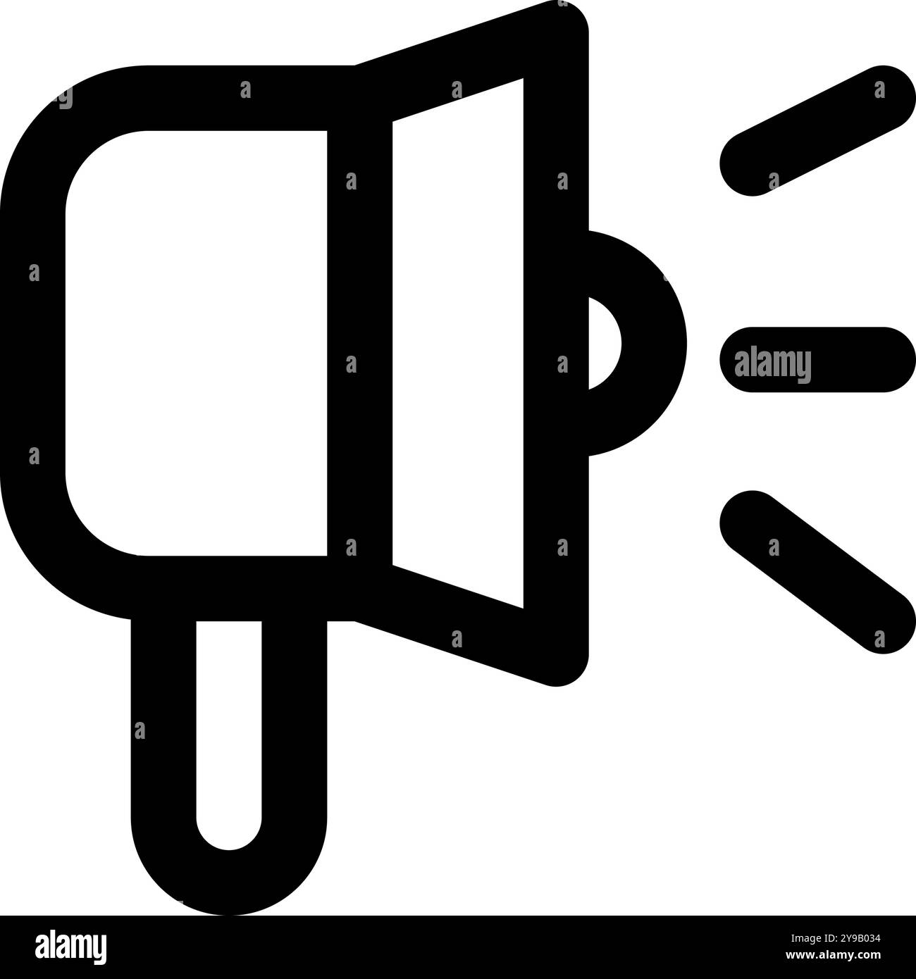 Megaphone Loudspeaker Icon. Editable Bold Outline Design. Vector ...