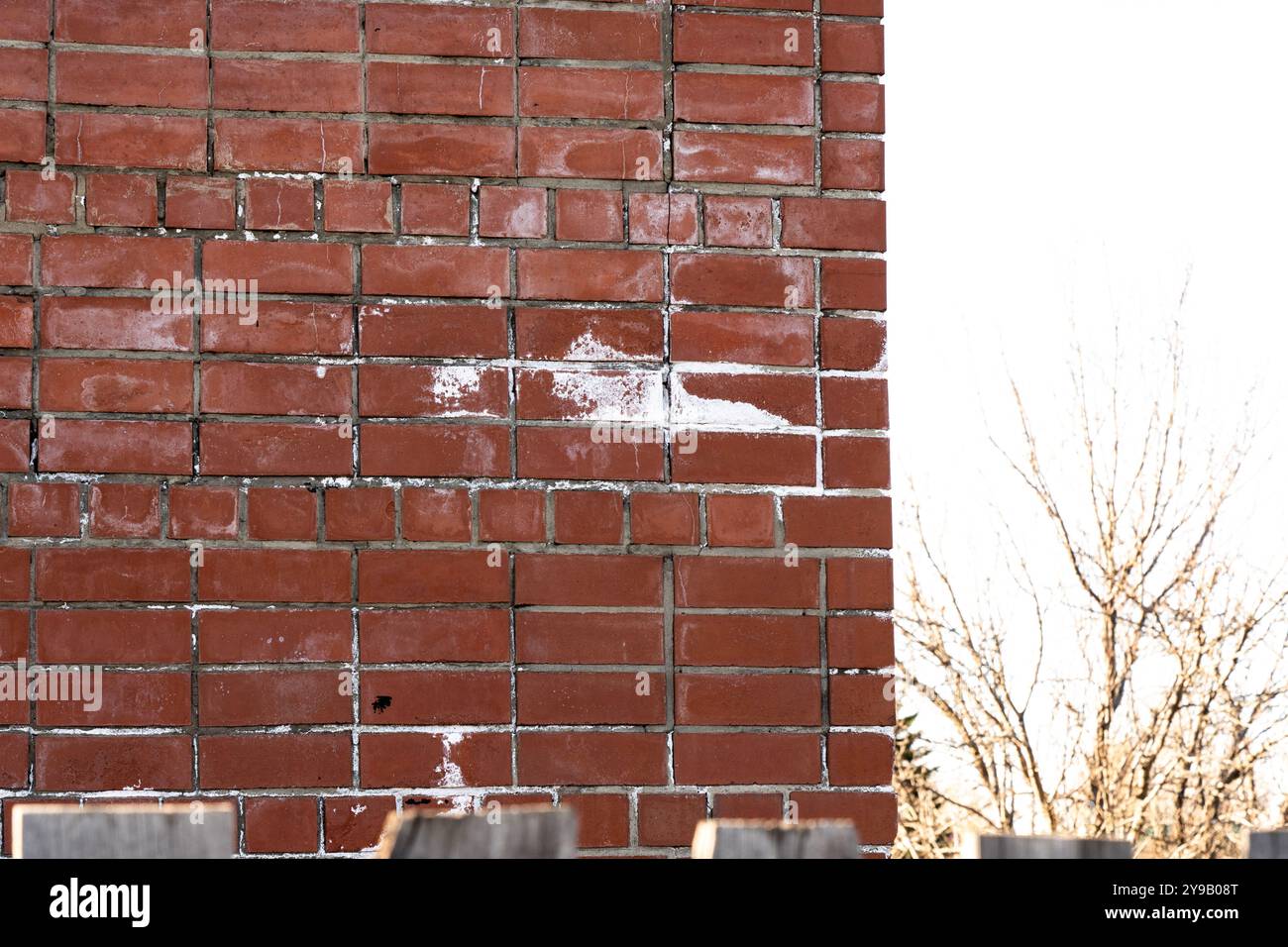 Salt buildup on brickwork Stock Photo - Alamy