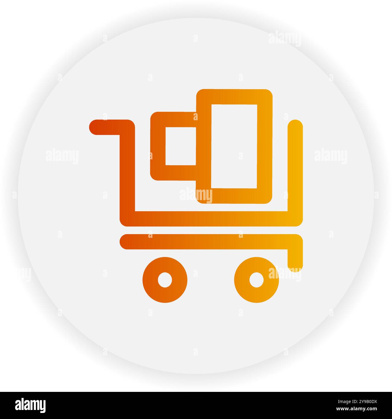 Full cart outline icon. with gradient color suitable for ecommerce ...