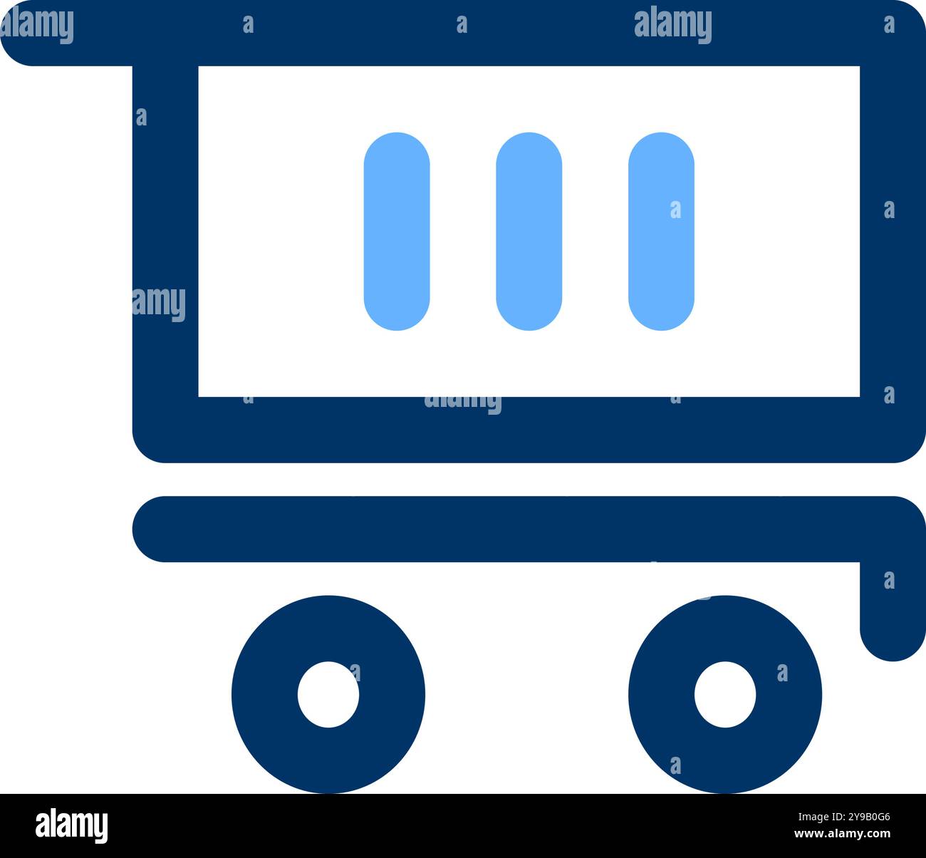Empty cart icon symbol for business in pictogram color outline editable ...