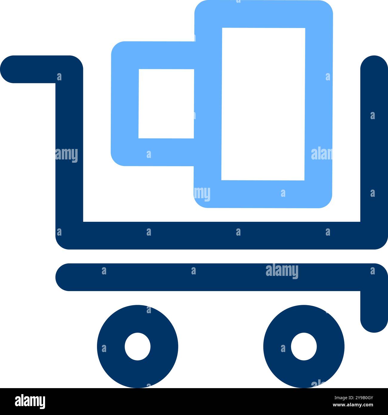 Full cart icon symbol for business in pictogram color outline editable ...